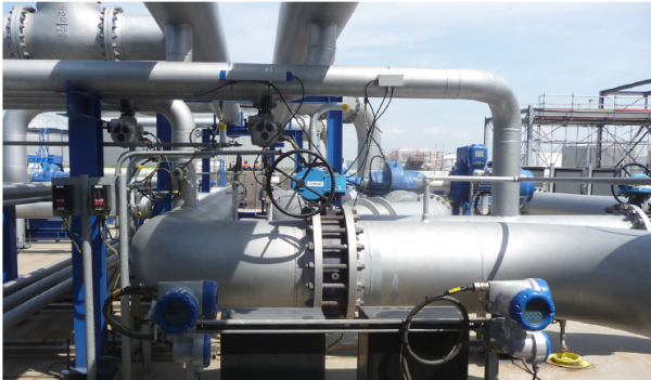 Clamp-on measurement of calibration fluid in cooling lines - Hamall Process Instruments